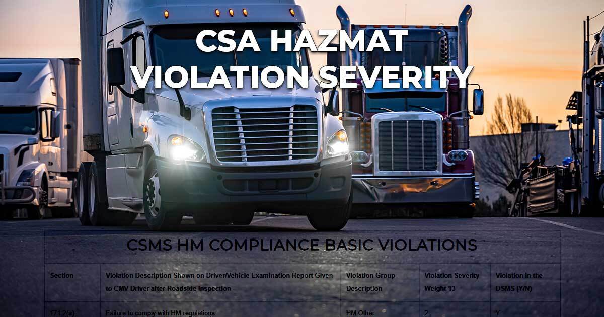 CSA Hazmat Violation Severity Chart | INFINITI